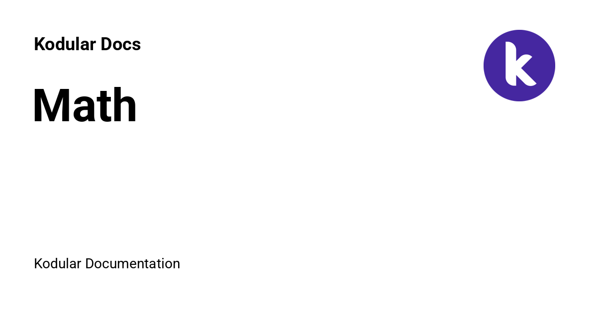 Math - Kodular Docs