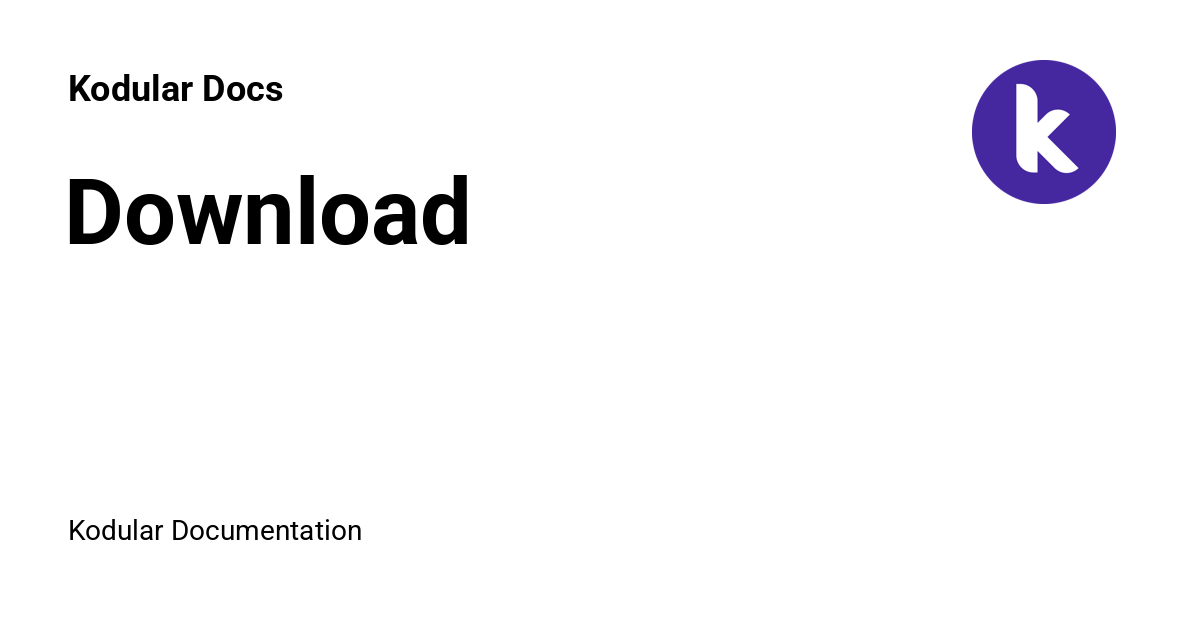 Download - Kodular Docs