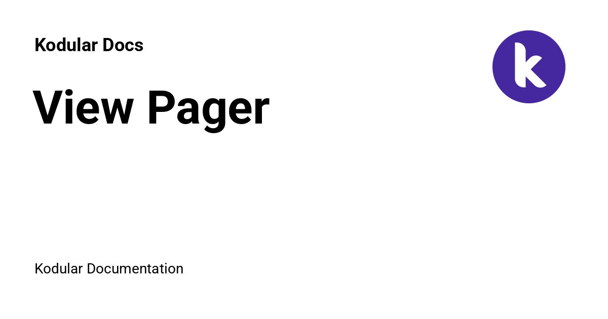 View Pager Kodular Docs