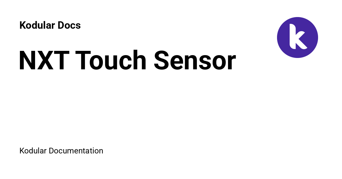 NXT Touch Sensor - Kodular Docs