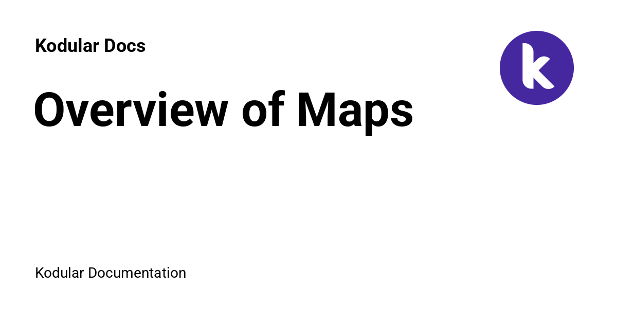 Overview of Maps - Kodular Docs