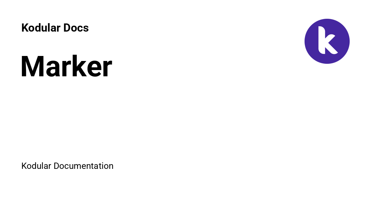 Marker - Kodular Docs