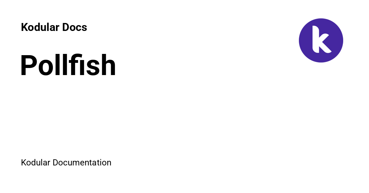 Pollfish - Kodular Docs