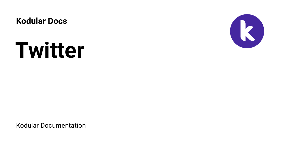 Twitter - Kodular Docs