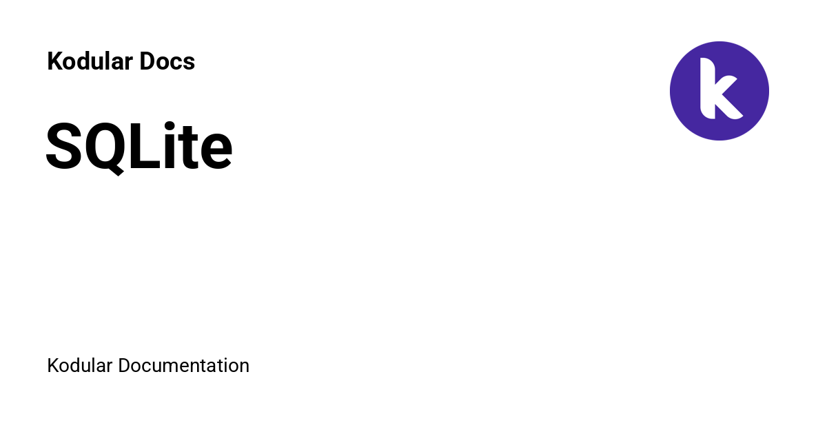 Sqlite Kodular Docs 7500