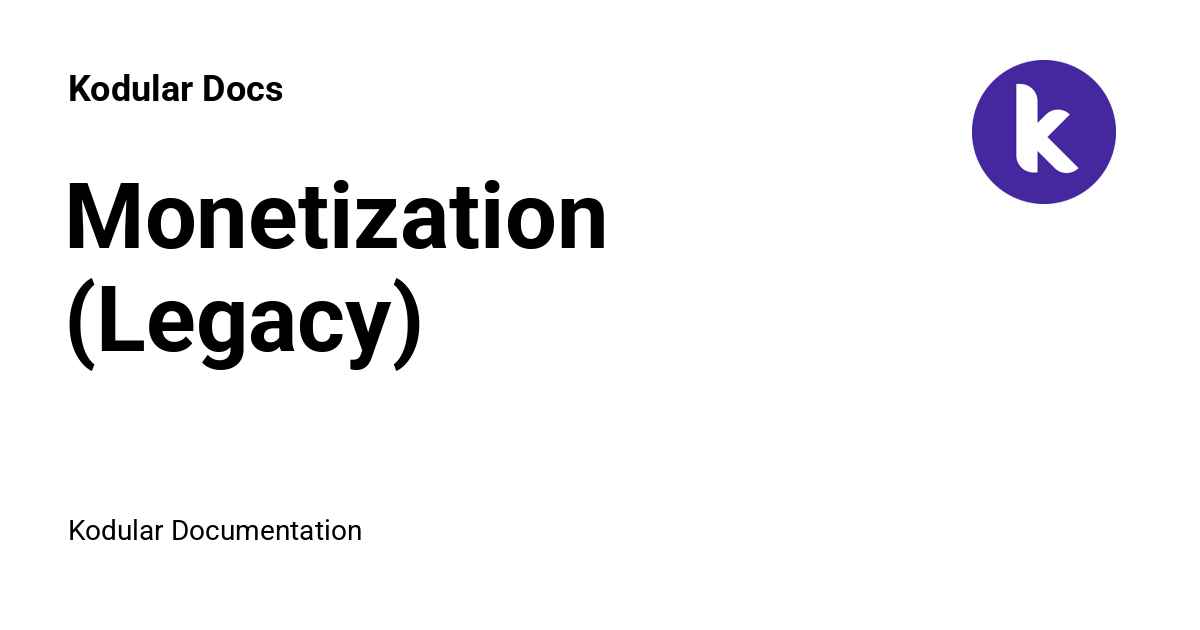 Monetization (Legacy) - Kodular Docs